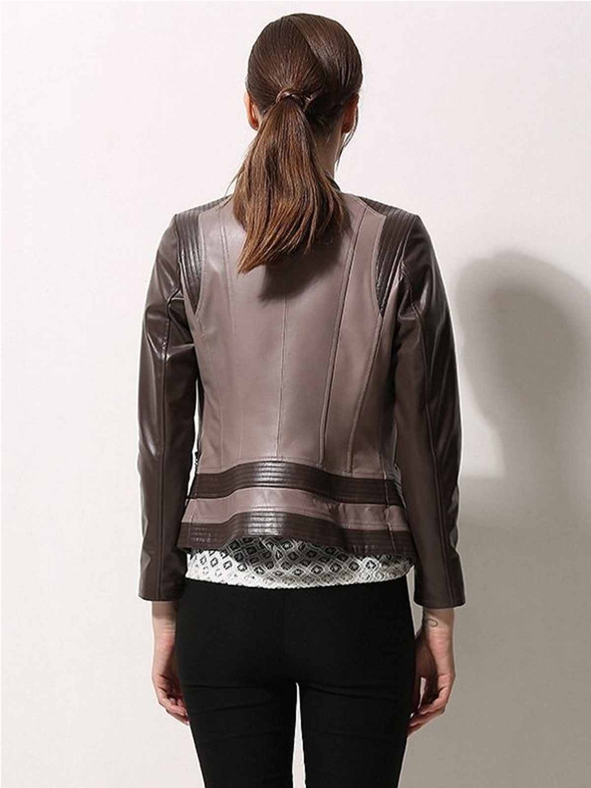 Women Asymmetrical Style Moto Biker Jacket