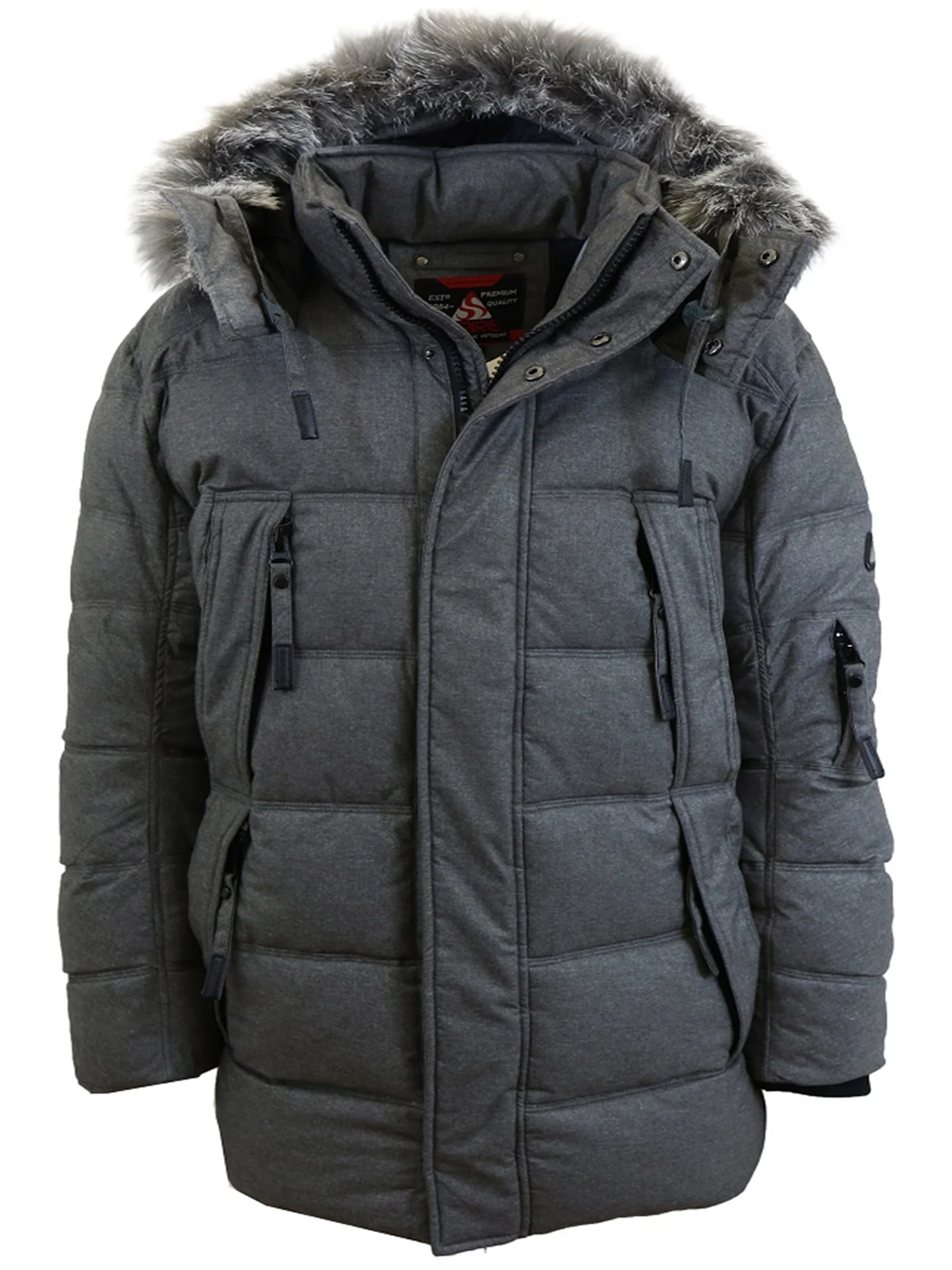 Mens Heavyweight Parka Jacket With Detachable Hood