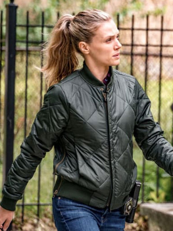 Chicago P.D. Tracy Spiridakos Quilted Bomber Jacket Chicago P.D. Tracy Spiridakos Quilted Bomber Jacket